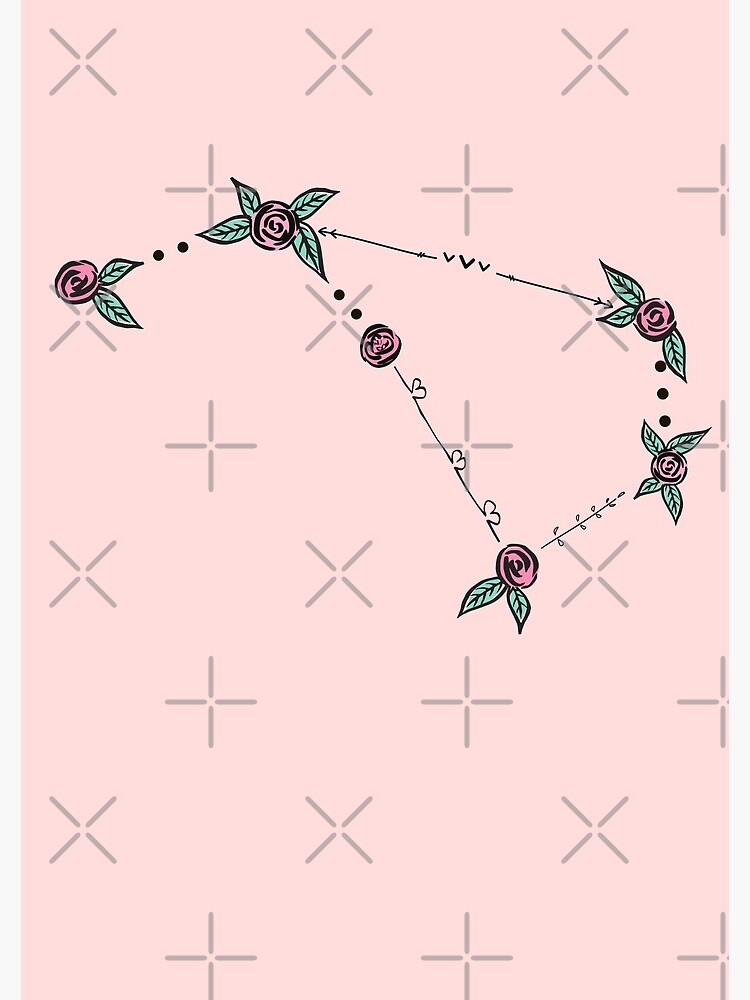 "Volans (Flying Fish) Constellation Roses and Hearts Doodle" Spiral ...