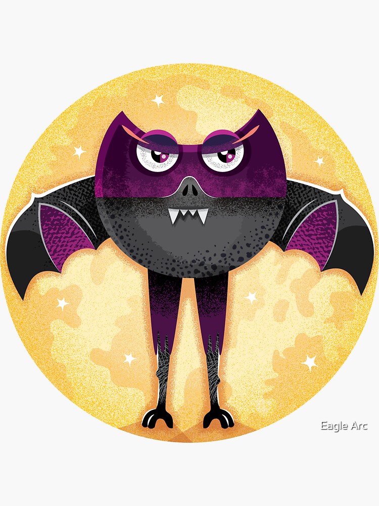 "Bat named 'Swoop' in moon." Sticker for Sale by EagleArc | Redbubble