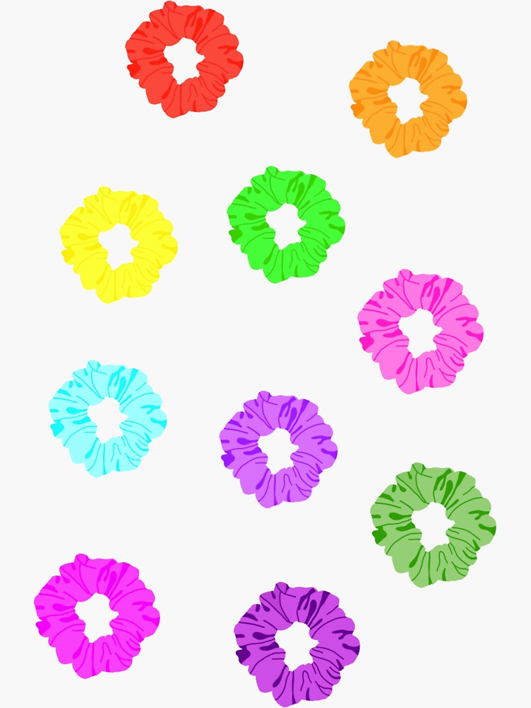 Bright Scrunchie Sticker Pack Sticker For Sale By Elle Dee Art Redbubble