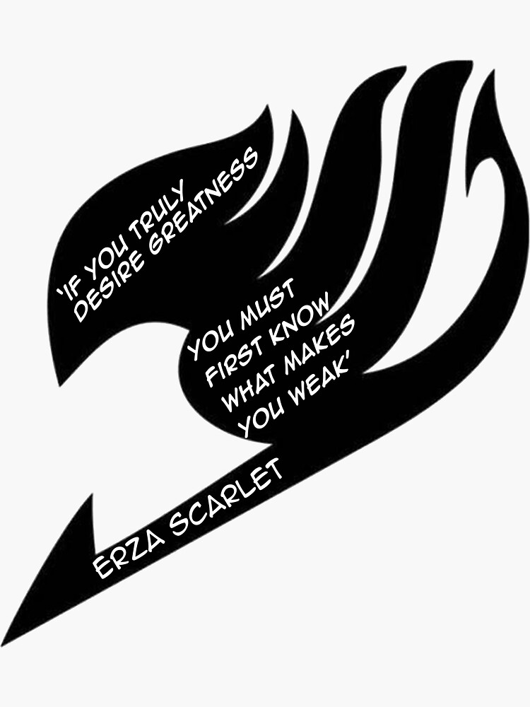 "fairytail anime quote erza" Sticker for Sale by Texotakulife | Redbubble