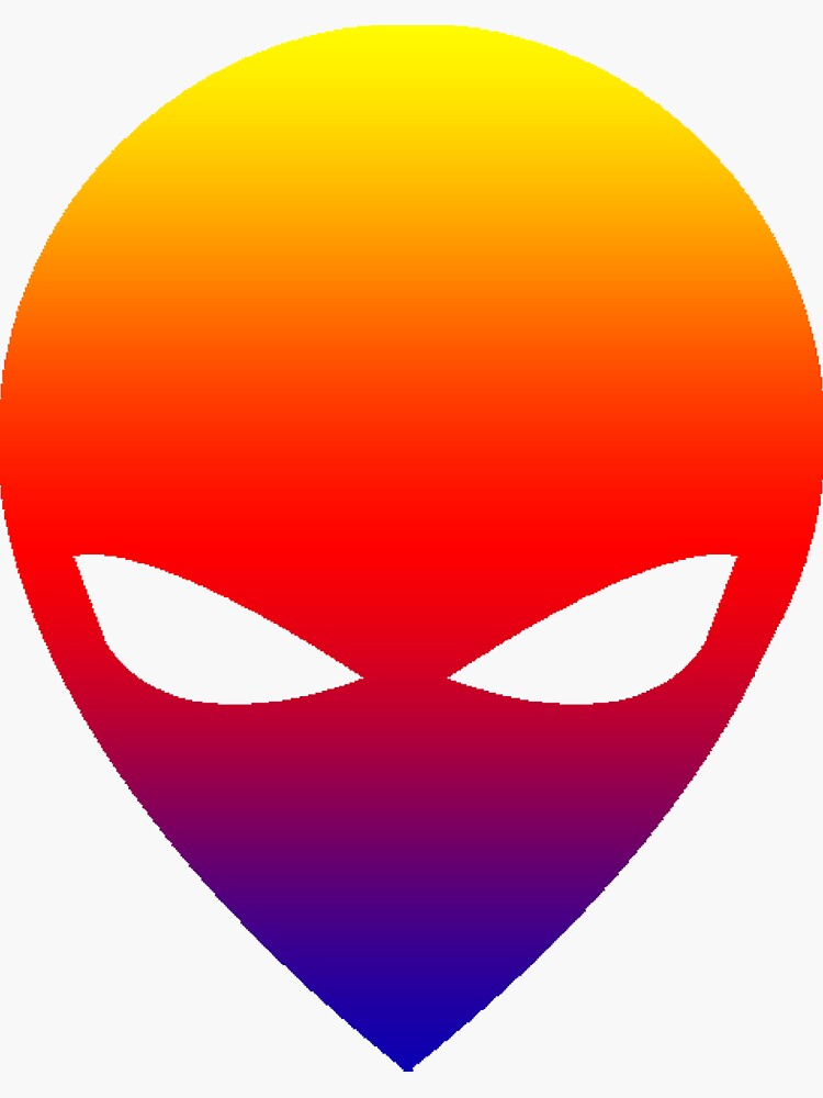 "Gradient Alien" Sticker by wickedcartoons | Redbubble