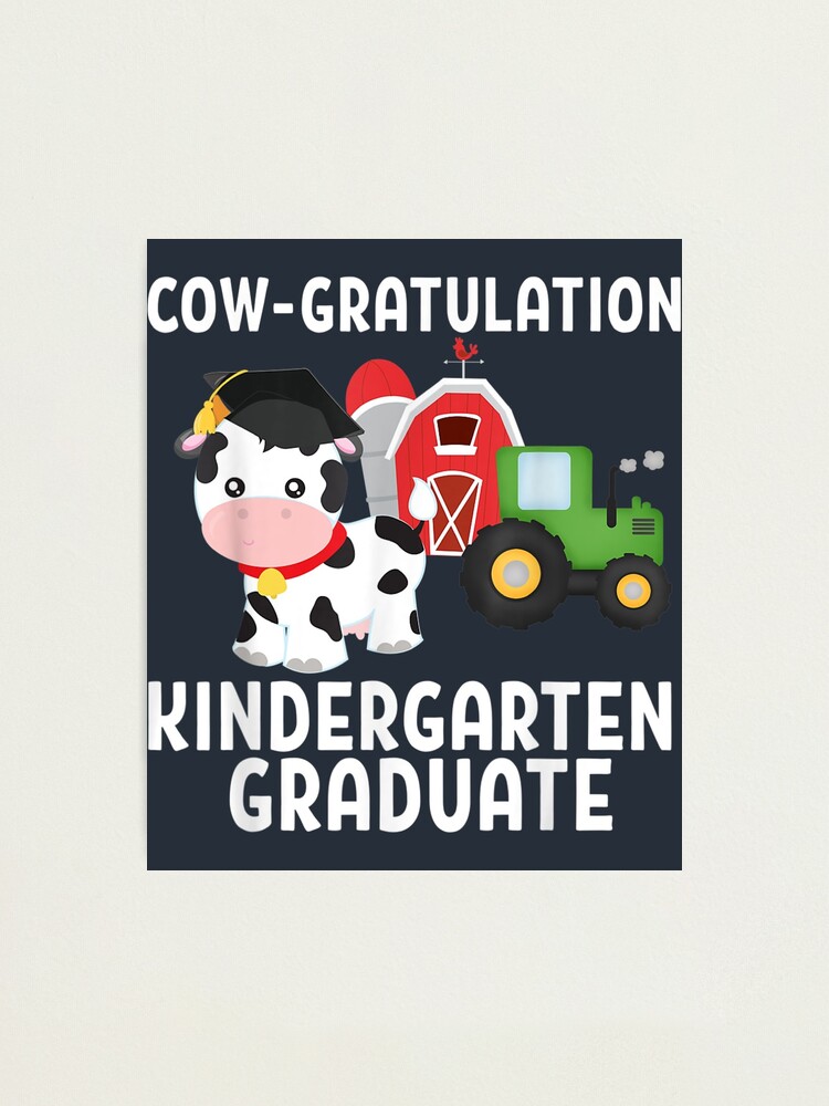 "Kindergarten Graduate Barnyard Tractor Graduation" Photographic Print ...