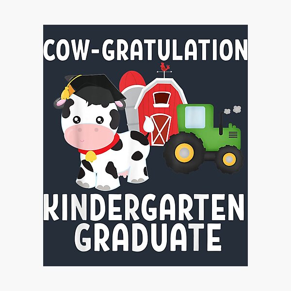 "Kindergarten Graduate Barnyard Tractor Graduation" Photographic Print ...