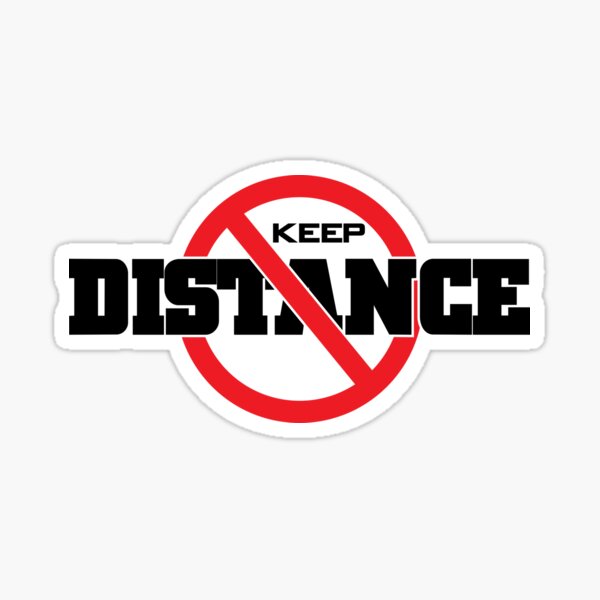 "Keep Distance" Sticker for Sale by flyersarena | Redbubble