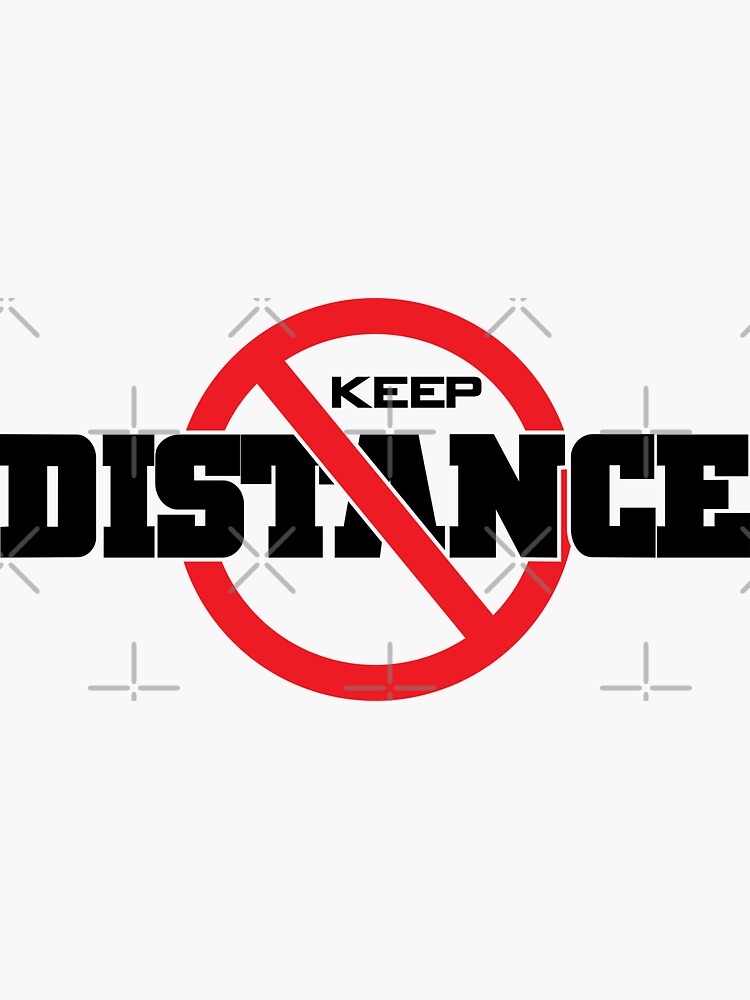 "Keep Distance" Sticker for Sale by flyersarena | Redbubble
