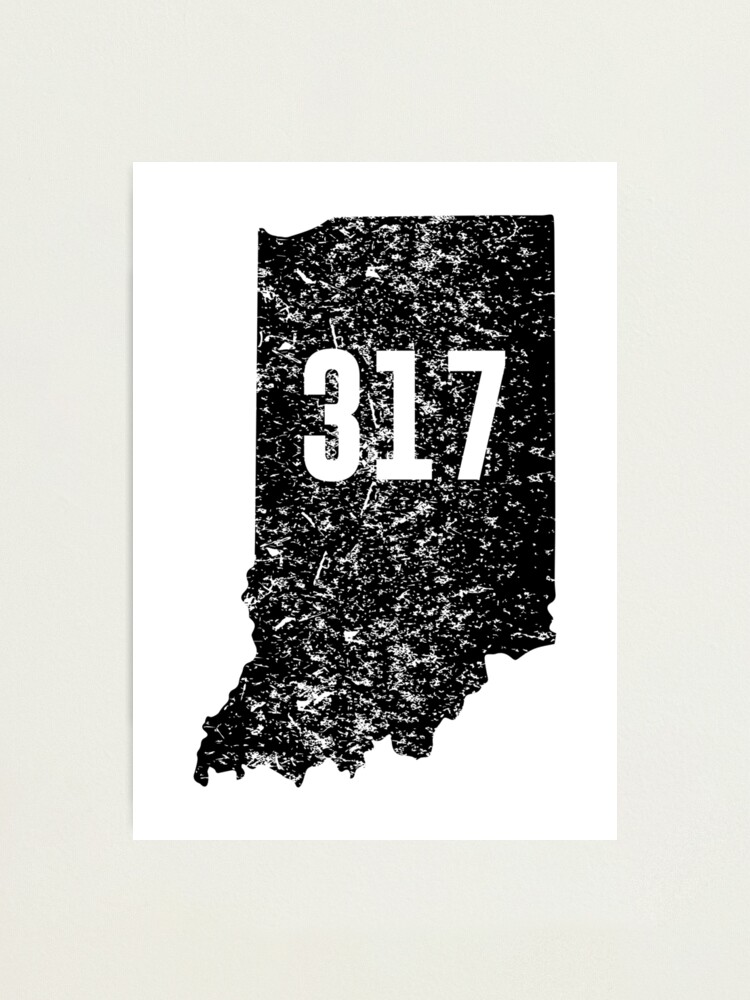"317 Area Code Of Indianapolis Zip Map" Photographic Print for Sale by ...