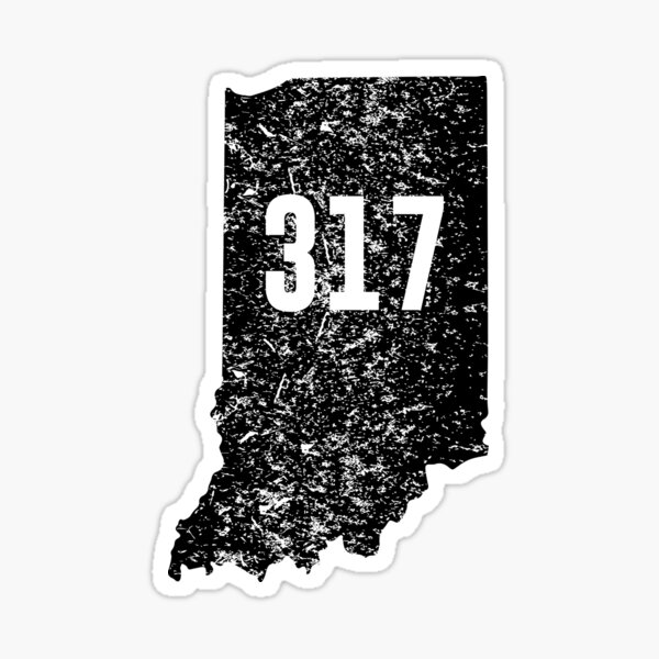 "317 Area Code Of Indianapolis Zip Map" Sticker for Sale by renzana ...