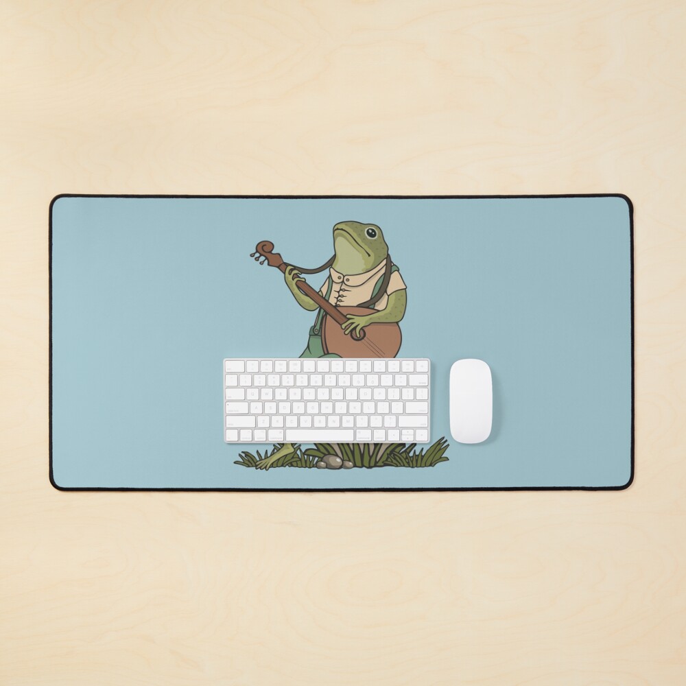 "Vintage Frog Playing Banjo on a Mushroom Cottagecore Aesthetic Retro ...