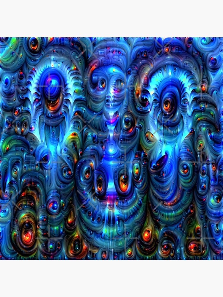 "psychedelic unique blue design" Sticker by BelAnnGrey | Redbubble