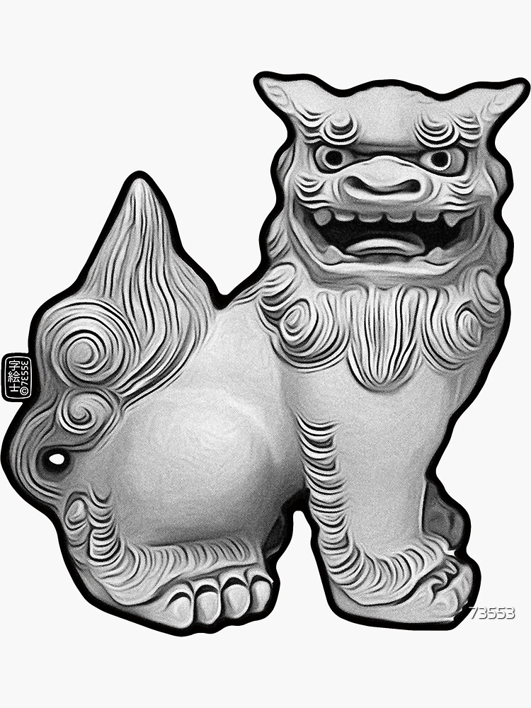"Shisa (right)" Sticker for Sale by 73553 | Redbubble