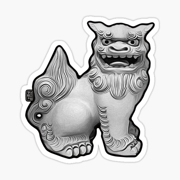 "Shisa (right)" Sticker for Sale by 73553 | Redbubble