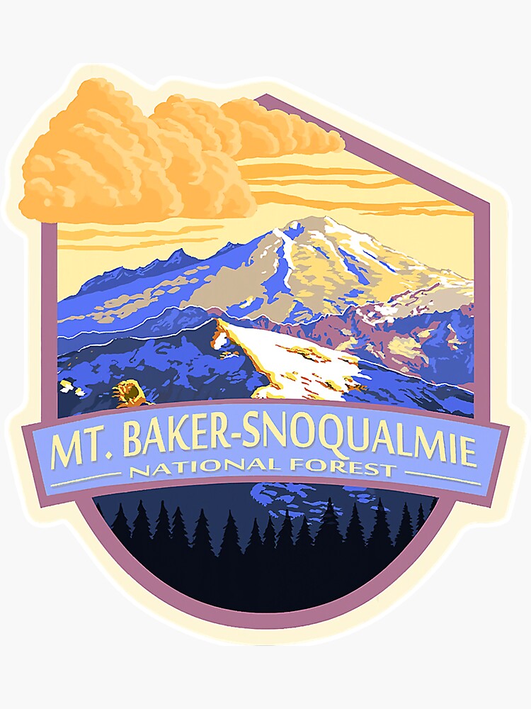 "Mt Baker Snoqualmie National Forest" Sticker for Sale by VenomMancer ...
