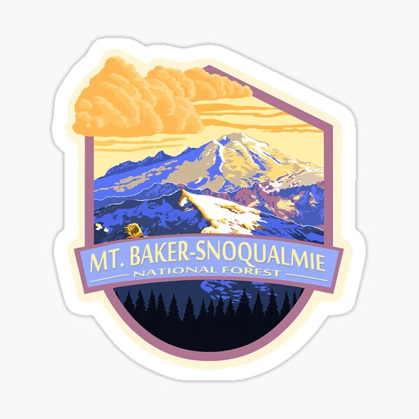"Mt Baker Snoqualmie National Forest" Sticker for Sale by VenomMancer ...