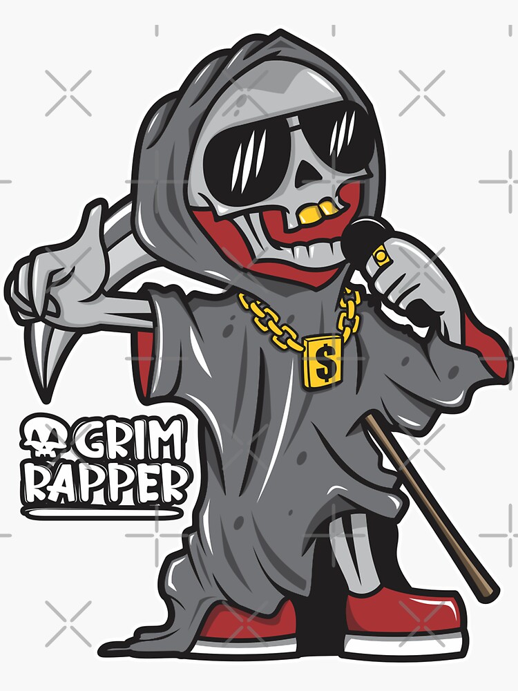 "The Grim Rapper not reaper" Sticker for Sale by andriandesain | Redbubble