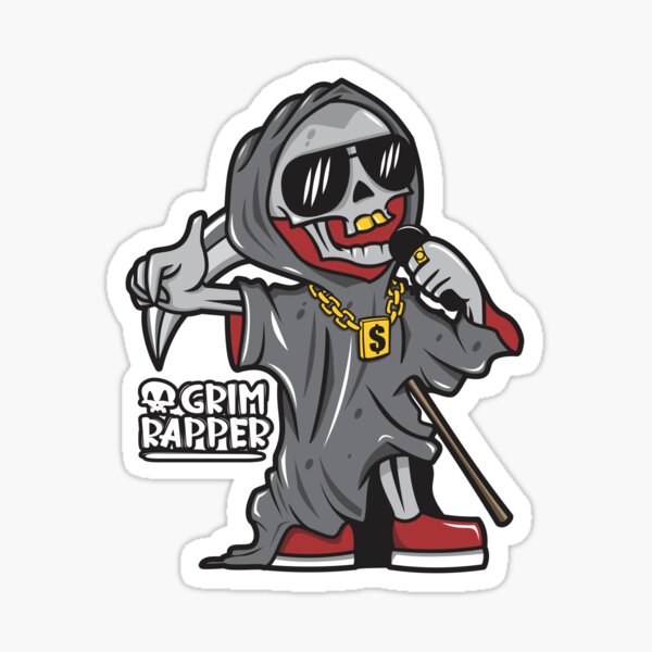 "The Grim Rapper not reaper" Sticker for Sale by andriandesain | Redbubble