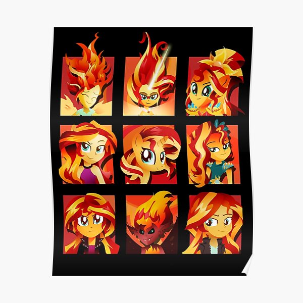 "Forms of Sunset Shimmer" Poster for Sale by TornadoTwist | Redbubble