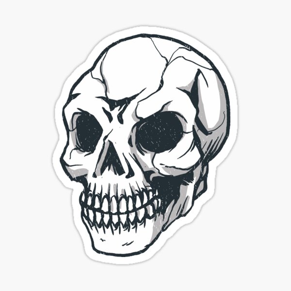 "Broken skull" Sticker for Sale by DerSenat | Redbubble