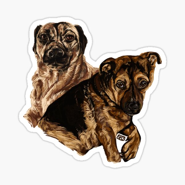 "Puppy portrait " Sticker by NadiaTolliday | Redbubble