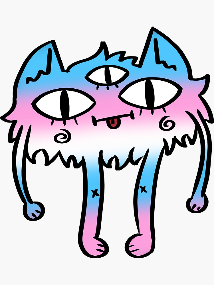 "Pride Monster (Trans)" Sticker for Sale by SoggyBee | Redbubble