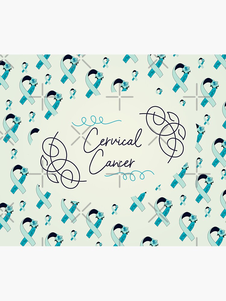"Cervical Cancer Awareness, Cervical Cancer Ribbon Pattern" Sticker for ...