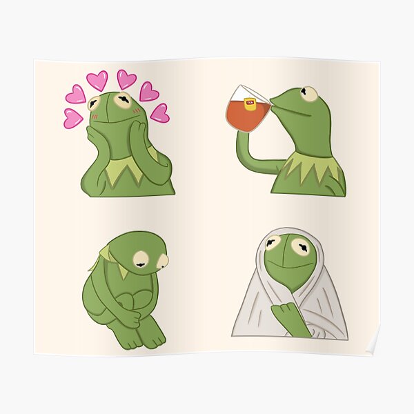 "Kermit Memes Sticker Pack" Poster for Sale by zizouuu | Redbubble