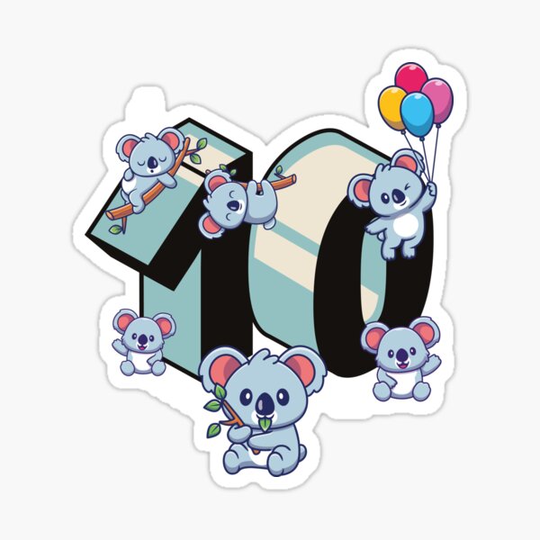 "Kids Turning 10 Years Old Koalas Bear 10th Birthday Party Koala ...