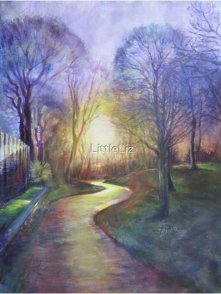 "Path of Light - Calm, peaceful, dreamy, tree painting " Greeting Card ...