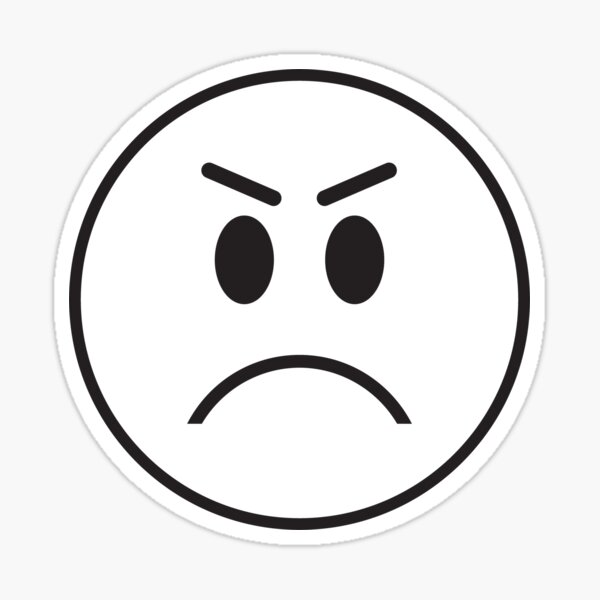 "Black and White Angry Face Emoji" Sticker for Sale by abdelhak9002 ...