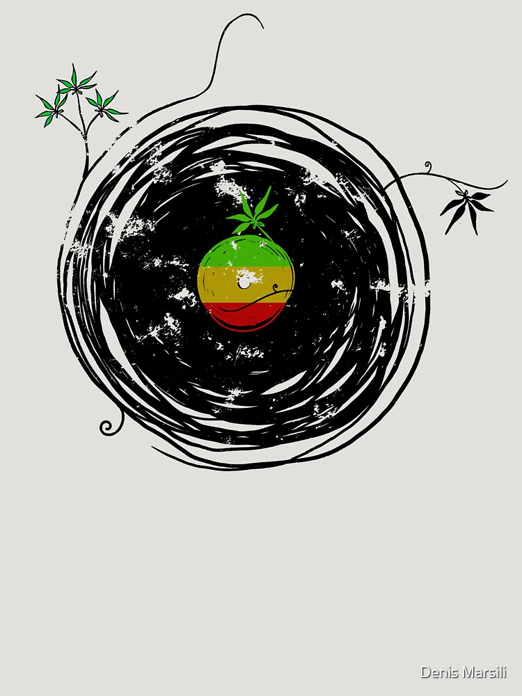 "Reggae Music - Vinyl Records Cannabis Leaf - DJ inspired design" T ...