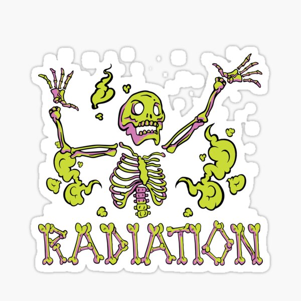 "Radiation Skeleton halloween " Sticker for Sale by TRIBExSPACE | Redbubble