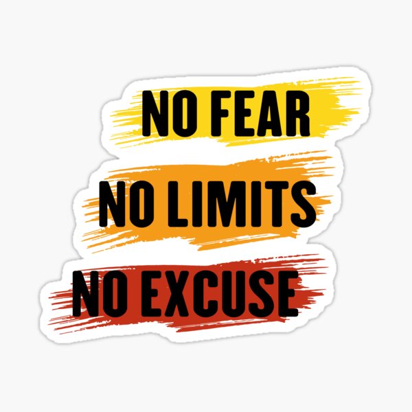 "No Fear No Limits No Excuses Gym novelty stickers" Sticker by ...