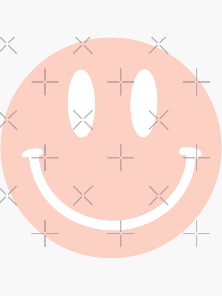 "Pink Pastel Smiley Face" Sticker for Sale by shullstickers | Redbubble