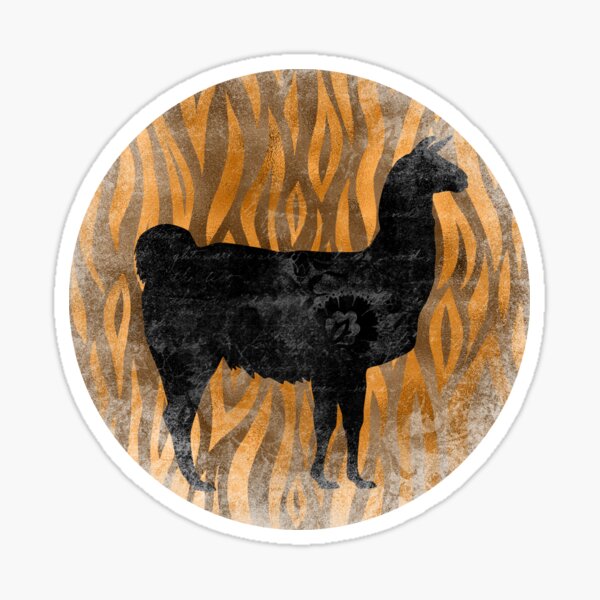 "Faded Tiger Llama" Sticker for Sale by PresidenteFelix | Redbubble