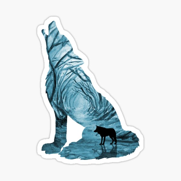 "Wild Forest Wolf - Turquoise" Sticker for Sale by maryedenoa | Redbubble