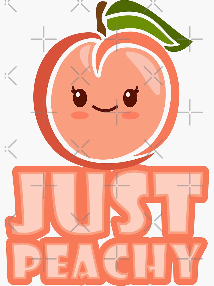 "Just Peachy Funny Kawaii Cute Peach Food Pun 3" Sticker for Sale by ...