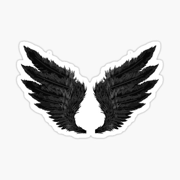 "Black Wings" Sticker for Sale by cnstudio | Redbubble