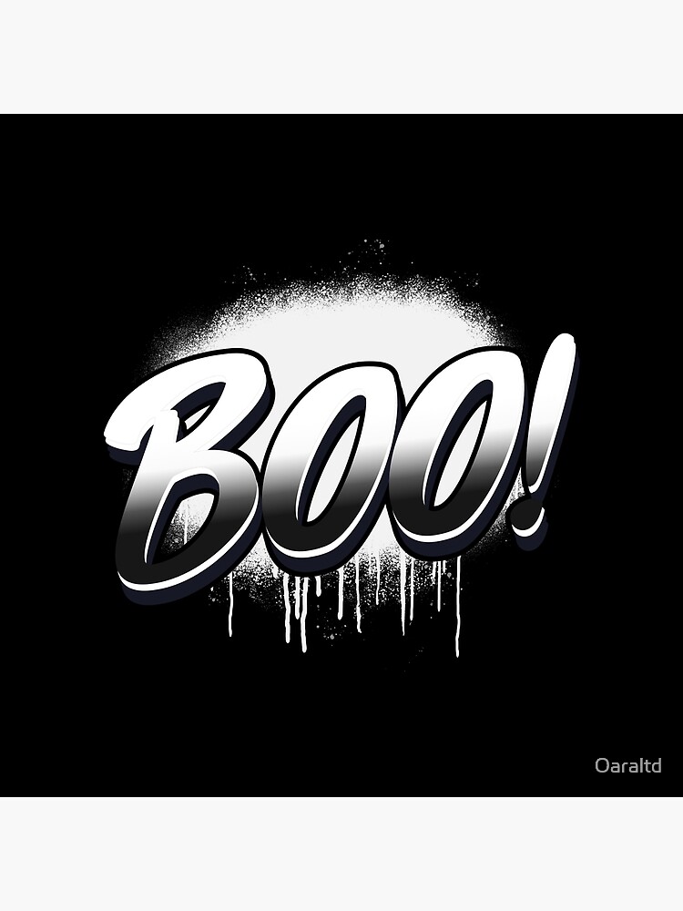 "BOO! (black background with black outline)" Poster for Sale by Oaraltd ...