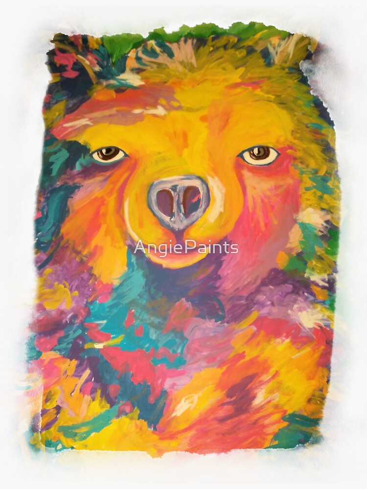 "Bruce the Bear" Sticker by AngiePaints | Redbubble
