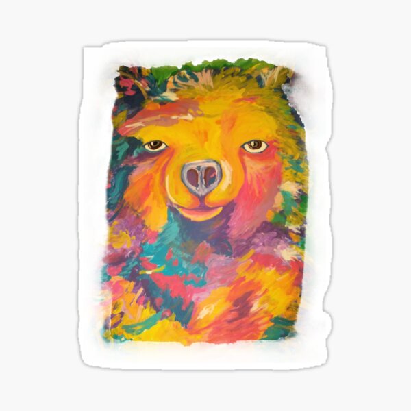 "Bruce the Bear" Sticker by AngiePaints | Redbubble
