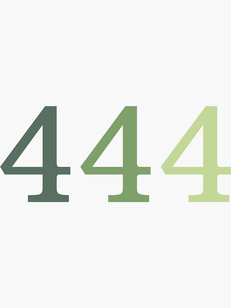 "Angel Number 444 (Tri Color - Green)" Sticker for Sale by Poojashahhh ...