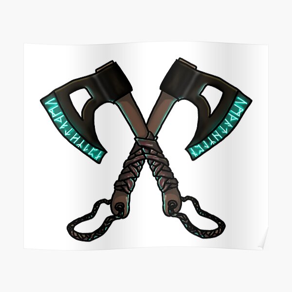 "Dual wielding axes" Poster by Greboge | Redbubble