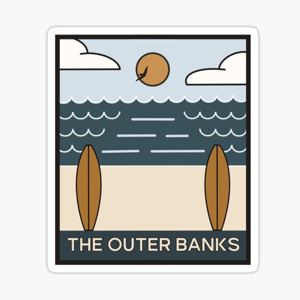 "Outer Banks North Carolina Surf OBX Sticker" Sticker for Sale by ktr39 ...