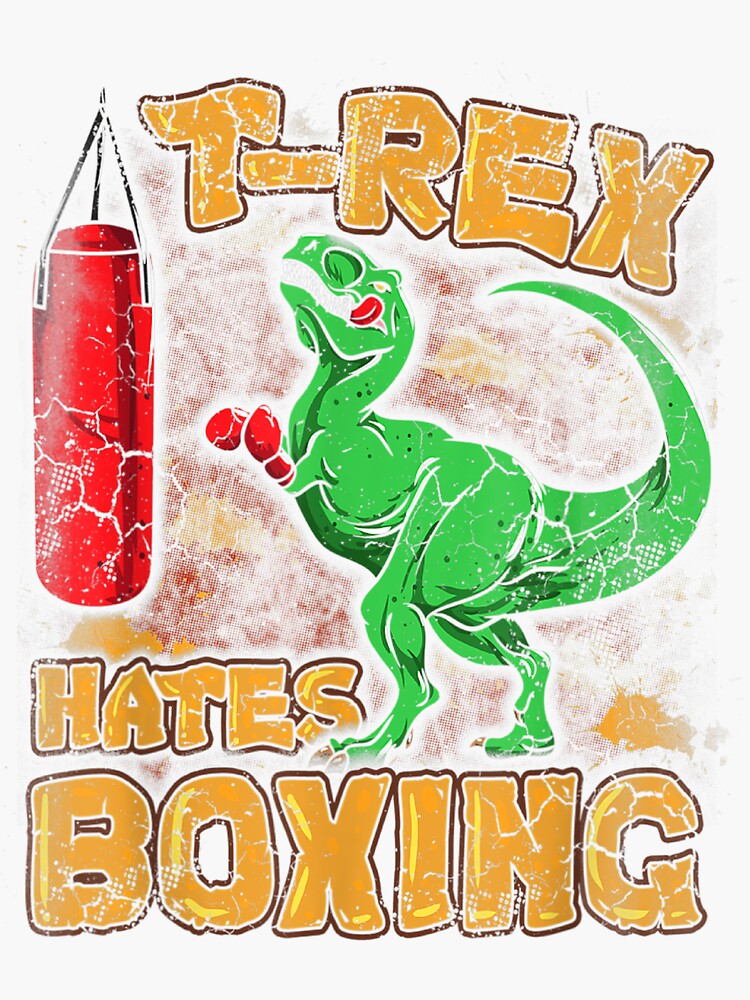 "T Rex Boxing Dinosaur Tyrannosaurus" Sticker for Sale by Justinbabe ...