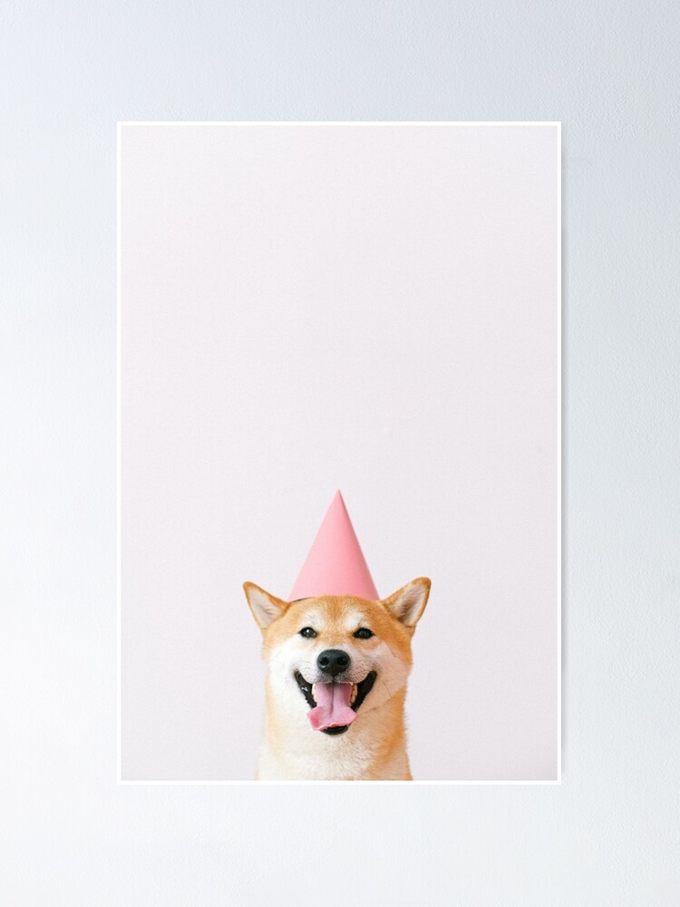 "Party Shiba Inu" Poster for Sale by Lucy-Goosey- | Redbubble