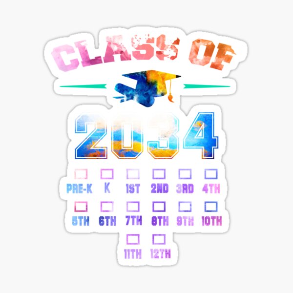 "class of 2034 kindergarten back to school 2021 2022 school" Sticker ...