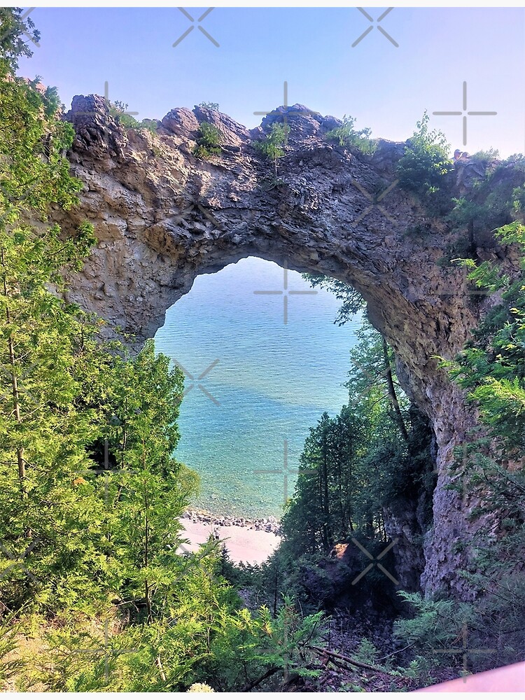 "Arch Rock from Above, Mackinac Island, MI (2021)" Poster by LoveFromMI ...