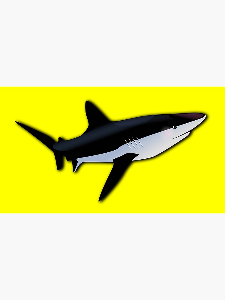 "Great White Shark on Yellow Fluorescent Background" Sticker by ...