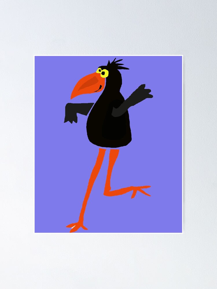 "Cool Funky Funny Dancing Crow Cartoon" Poster for Sale by naturesfancy ...