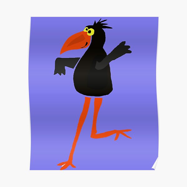 "Cool Funky Funny Dancing Crow Cartoon" Poster for Sale by naturesfancy ...