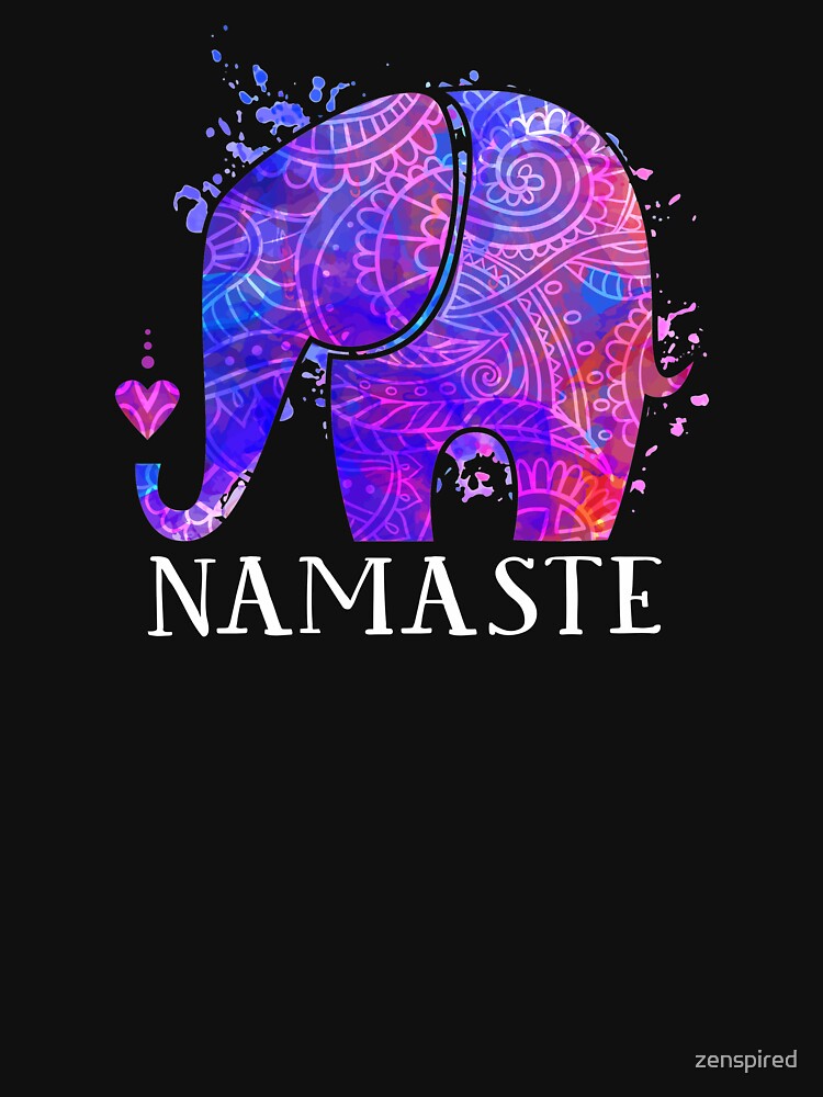 "Namaste Elephant Peaceful Watercolor" T-shirt by zenspired | Redbubble